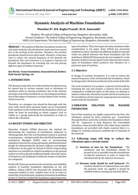 Dynamic analysis and structural design of turbine generator foundations(1) | PDF | Civil ...