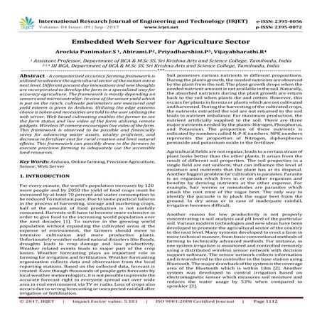 Embedded Web Server for Agriculture Sector | PDF