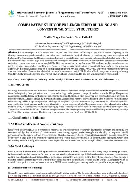 Analysis and design of pre engineered building using is 800:2007 and International standards ...
