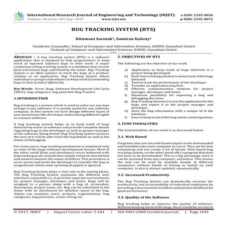 Bug Tracking System (BTS) | PDF