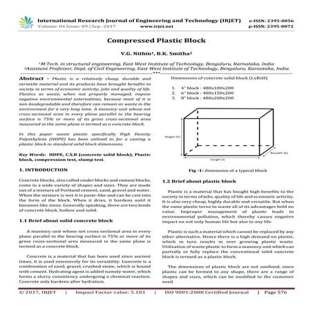 Compressed Plastic Block | PDF