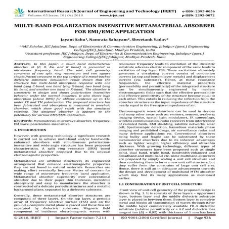 IRJET- Multi-Band Polarization Insensitive Metamaterial Absorber for ...