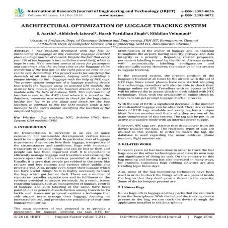 IRJET- Architectural Optimization of Luggage Tracking System | PDF