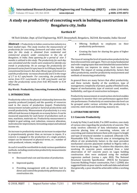 Labour Productivity for construction projects | PPTX
