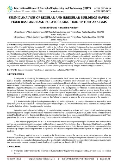 Seismic Analysis of Multi Storied Irregular Building using Flat Slab ...