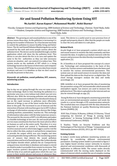IOT BASED AIR POLLUTION MONITORING | PPTX