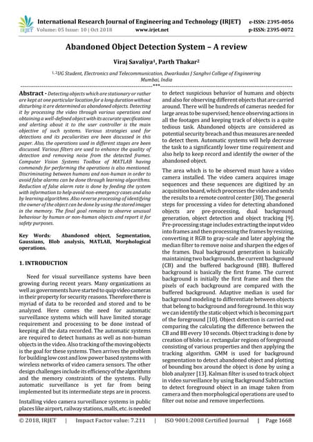 Irjet Moving Object Detection With Shadow Compression Using Foreground Segmentation Pdf