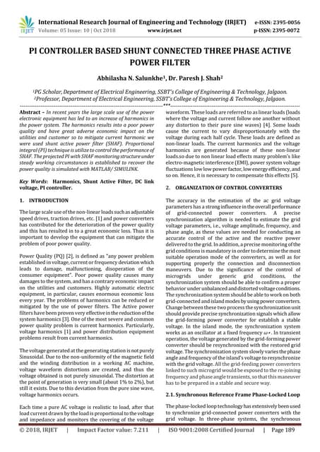 Control of grid connected inverter system for sinusoidal current ...