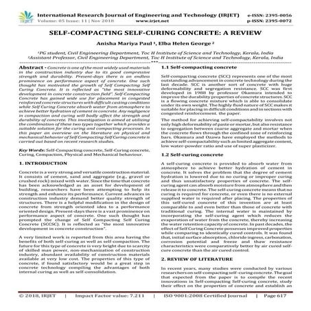 IRJET- Self-Compacting Self-Curing Concrete: A Review | PDF
