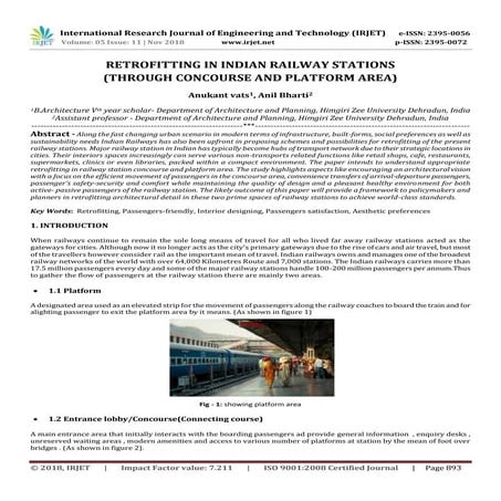 IRJET- Retrofitting in Indian Railway Stations (Through Concourse and ...