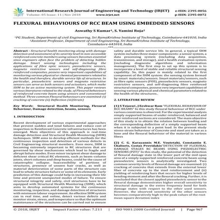 Irjet Flexural Behaviours Of Rcc Beam Using Embedded Sensors Pdf