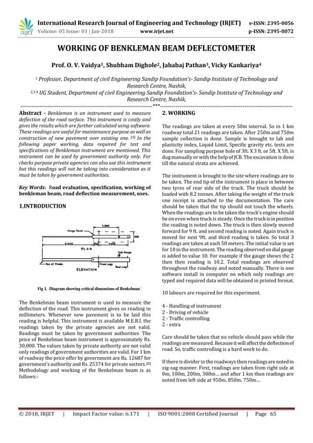 Benkelman beam deflection studies | PPTX