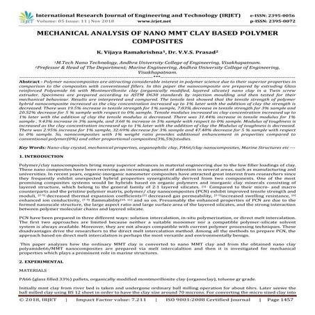 IRJET- Mechanical Analysis of Nano MMT Clay based Polymer Composites | PDF