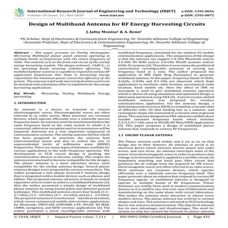 IRJET- Design of Multiband Antenna for RF Energy Harvesting Circuits | PDF