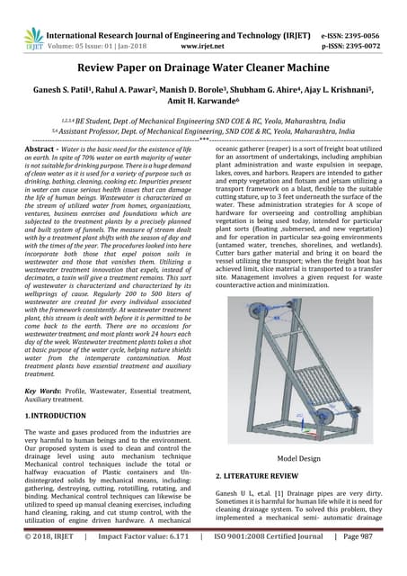 IRJET- Design and Fabrication of River Cleaning Machine | PDF