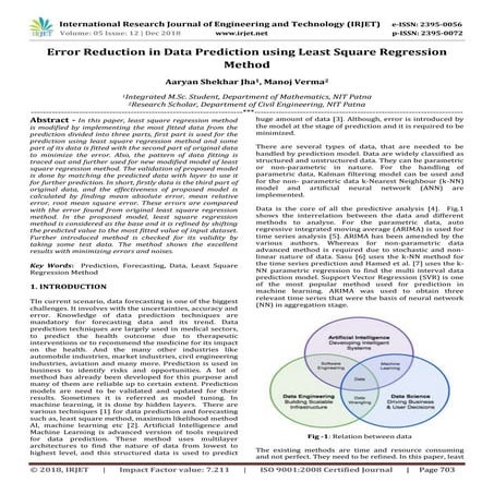 Irjet Error Reduction In Data Prediction Using Least Square Regression 6836