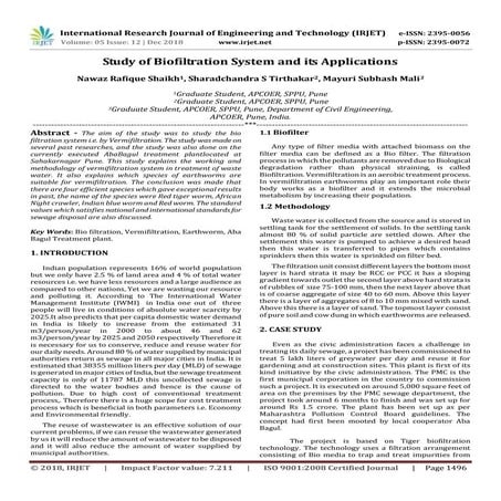 IRJET- Study of Biofiltration System and its Applications | PDF