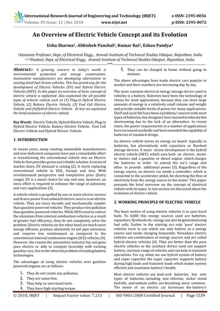 Basic of electrical vehicles components and parts | PPTX