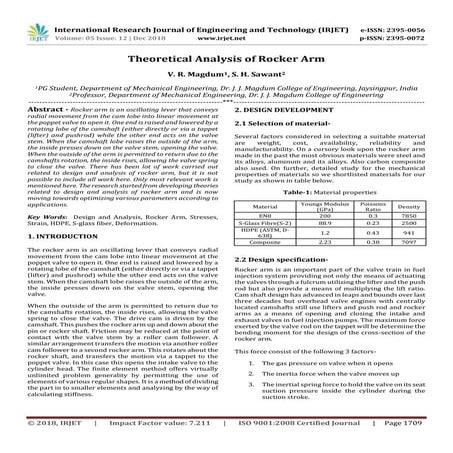 IRJET- Theoretical Analysis of Rocker Arm | PDF | Geology | Science