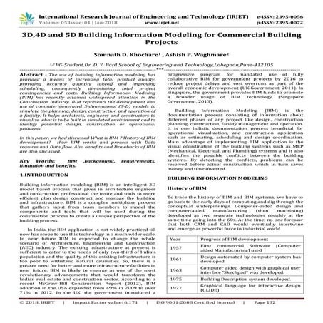 IRJET-3D,4D and 5D Building Information Modeling for Commercial ...