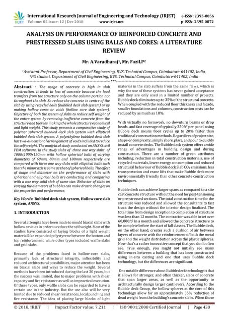 Irjet Analysis On Performance Of Reinforced Concrete And Prestressed
