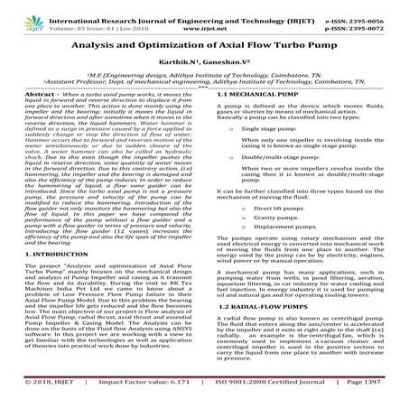 Analysis and Optimization of Axial Flow Turbo Pump | PDF