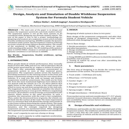 Dissertation - Design of a Formula Student Race Car Spring, Damper and ...