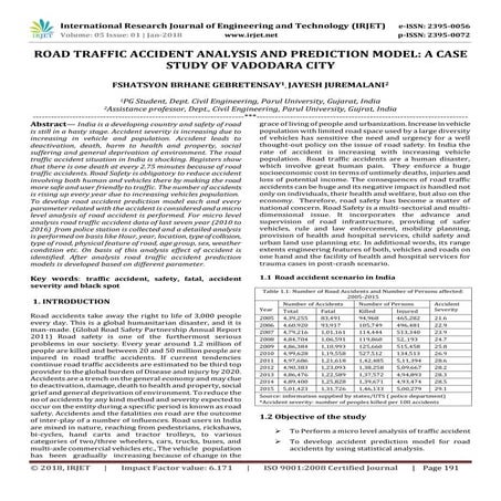 IRJET-Road Traffic Accident Analysis and Prediction Model: A Case Study ...