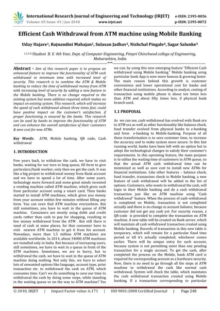 Project report on (atm MAnagment system) | PDF