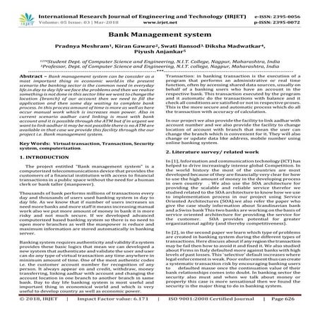 Banking Management System SRS