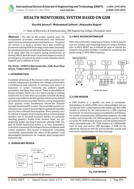 Iot based health monitoring system | PPT