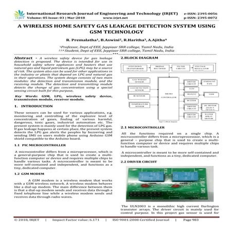 IRJET- A Wireless Home Safety Gas Leakage Detection System using GSM ...