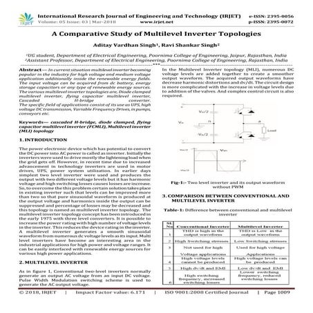IRJET- A Comparative Study of Multilevel Inverter Topologies | PDF | Internet of Things | Internet