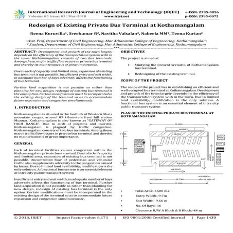 IRJET- Redesign of Existing Private Bus Terminal at Kothamangalam | PDF
