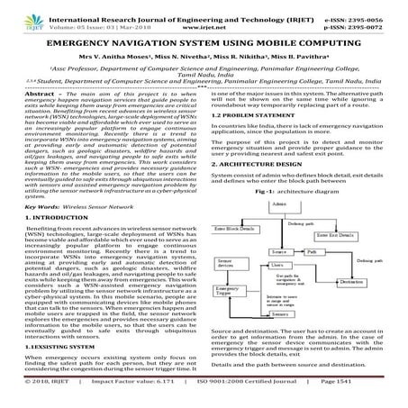 Irjet Emergency Navigation System Using Mobile Computing Pdf