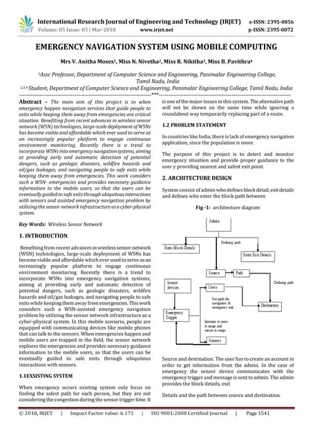 Irjet Emergency Navigation System Using Mobile Computing Pdf