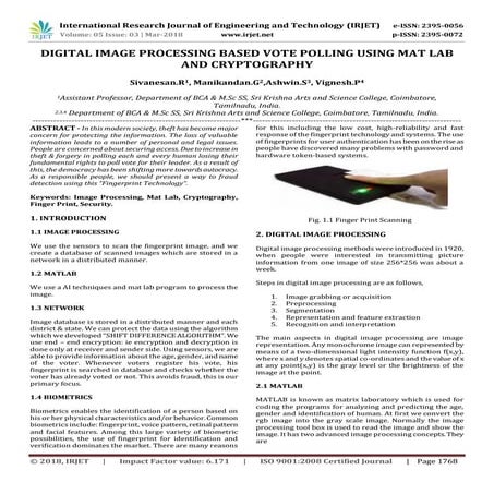 IRJET- Digital Image Processing based Vote Polling using Mat Lab and Cryptography | PDF