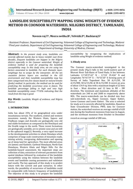Landslide Susceptibility Map using Remote Sensing and GIS | PPTX | Geography | Science