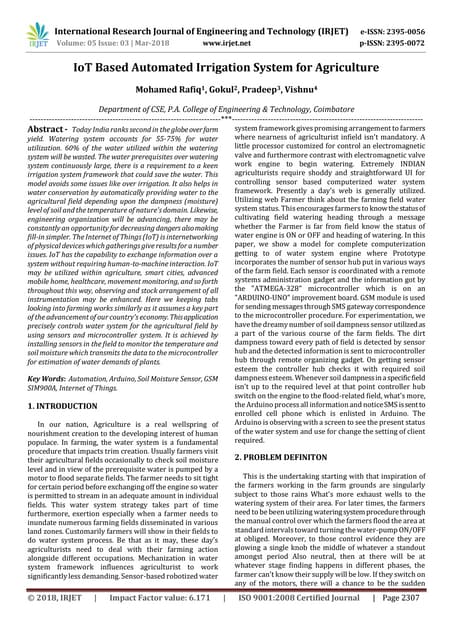 Iot Based Smart Irrigation System Pptx