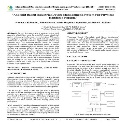 Irjet Android Based Industrial Device Management System For Physical