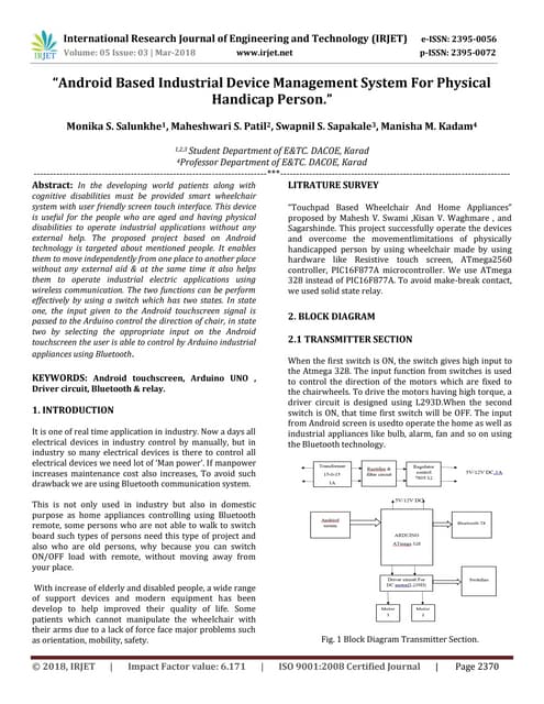 Irjet Android Based Industrial Device Management System For Physical