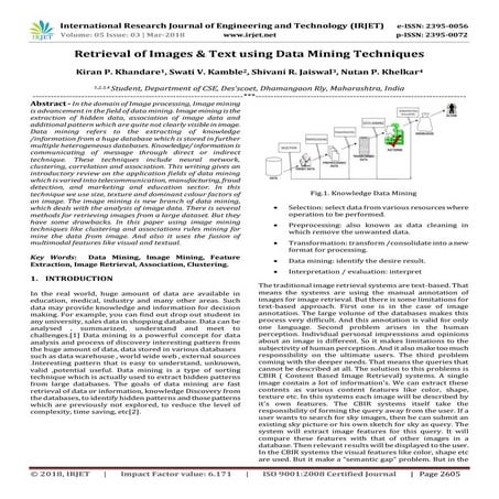 Irjet Retrieval Of Images And Text Using Data Mining Techniques Pdf