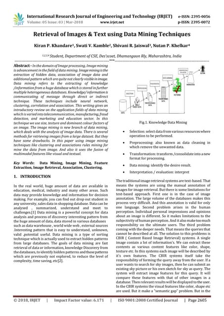 Irjet Retrieval Of Images And Text Using Data Mining Techniques Pdf