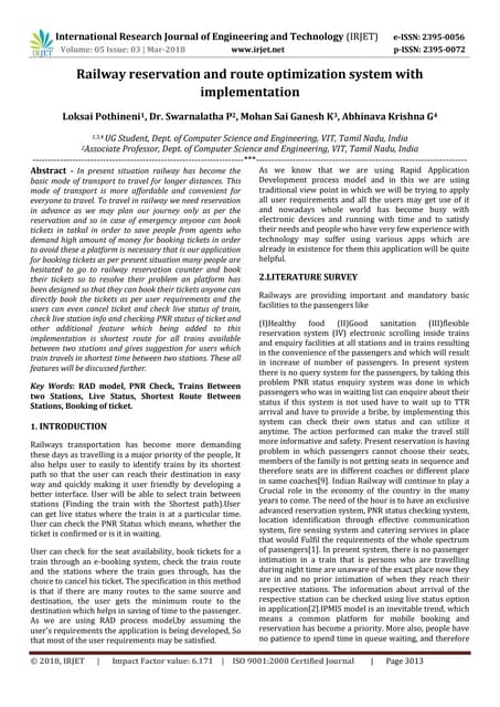 srs for railway reservation system | DOCX