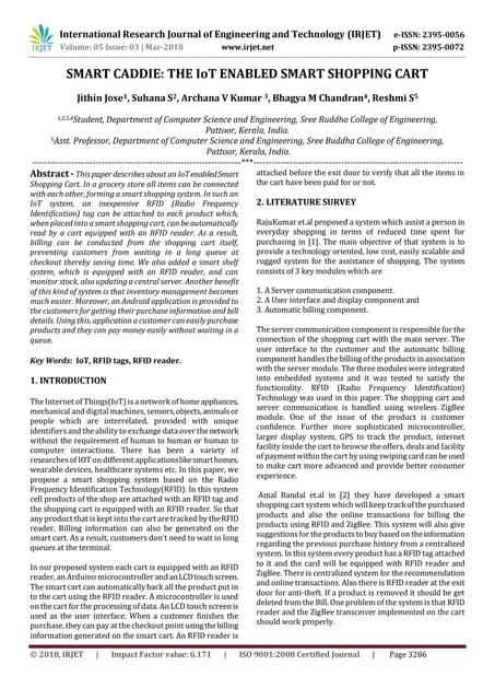 Smart shopping cart (using RFID) | PPTX