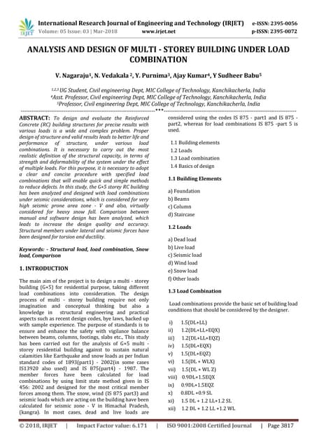 Analysis and design of multi-storey building using staad.Pro | Civil ...
