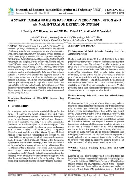 Snake Detection in Agricultural Fields using IoT | PDF