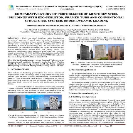 IRJET- Comparative Study of Performance of 60 Storey Steel Buildings with Exo-Skeleton, Framed ...