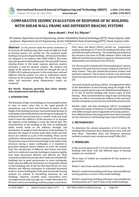 Comparative Seismic Analysis of G+20 RC Framed Structure Building for Maximum Drift with and ...