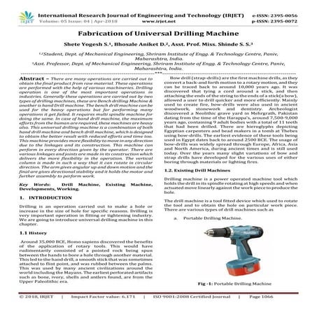 IRJET- Fabrication of Universal Drilling Machine | PDF